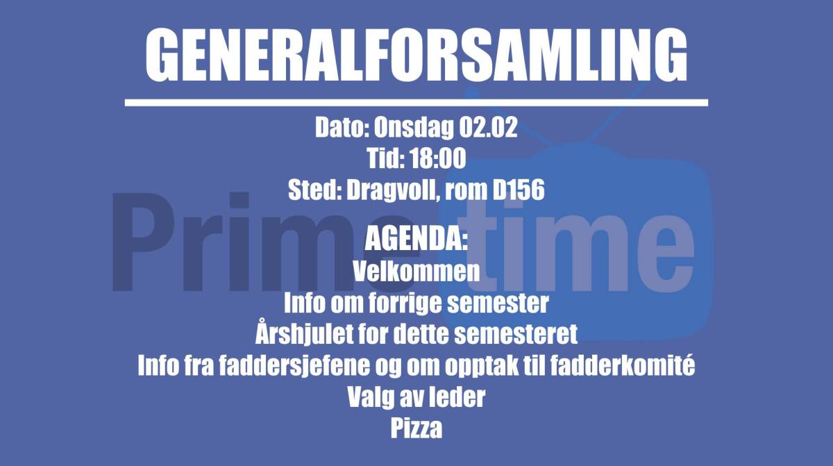 Generalforsamling 02.02.2022 – Primetime NTNU